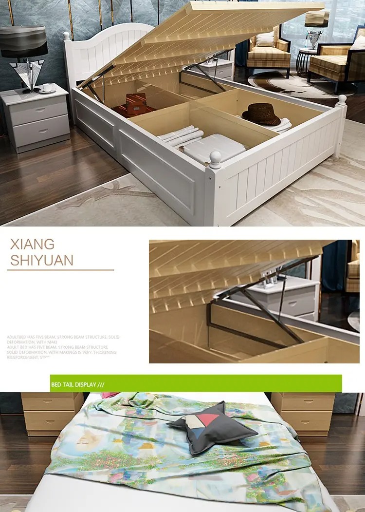 China Modern Bedroom Set Furniture Solid Wooden Bed Designs ...